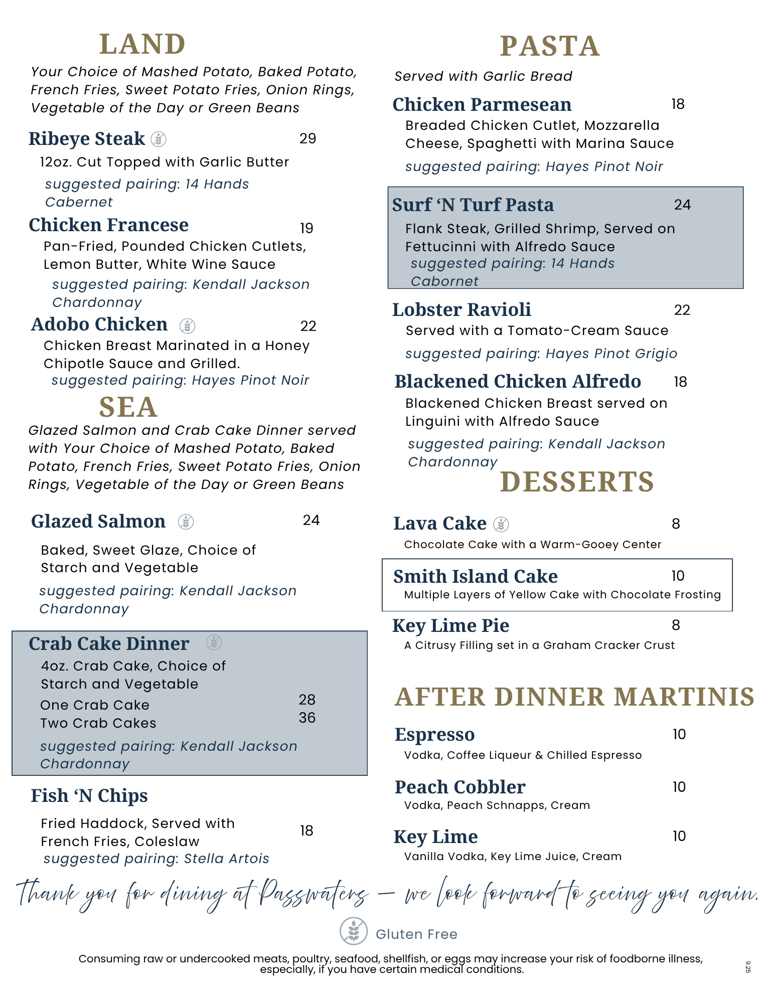 Join us at Passwaters & 1730 Tavern - Heritage Shores Golf Club
